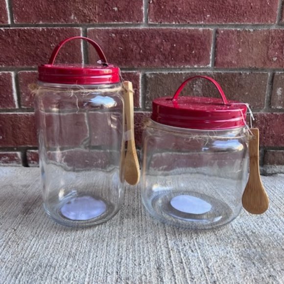Target | Kitchen | Target Bullseye Playground Red Glass Jars With ...